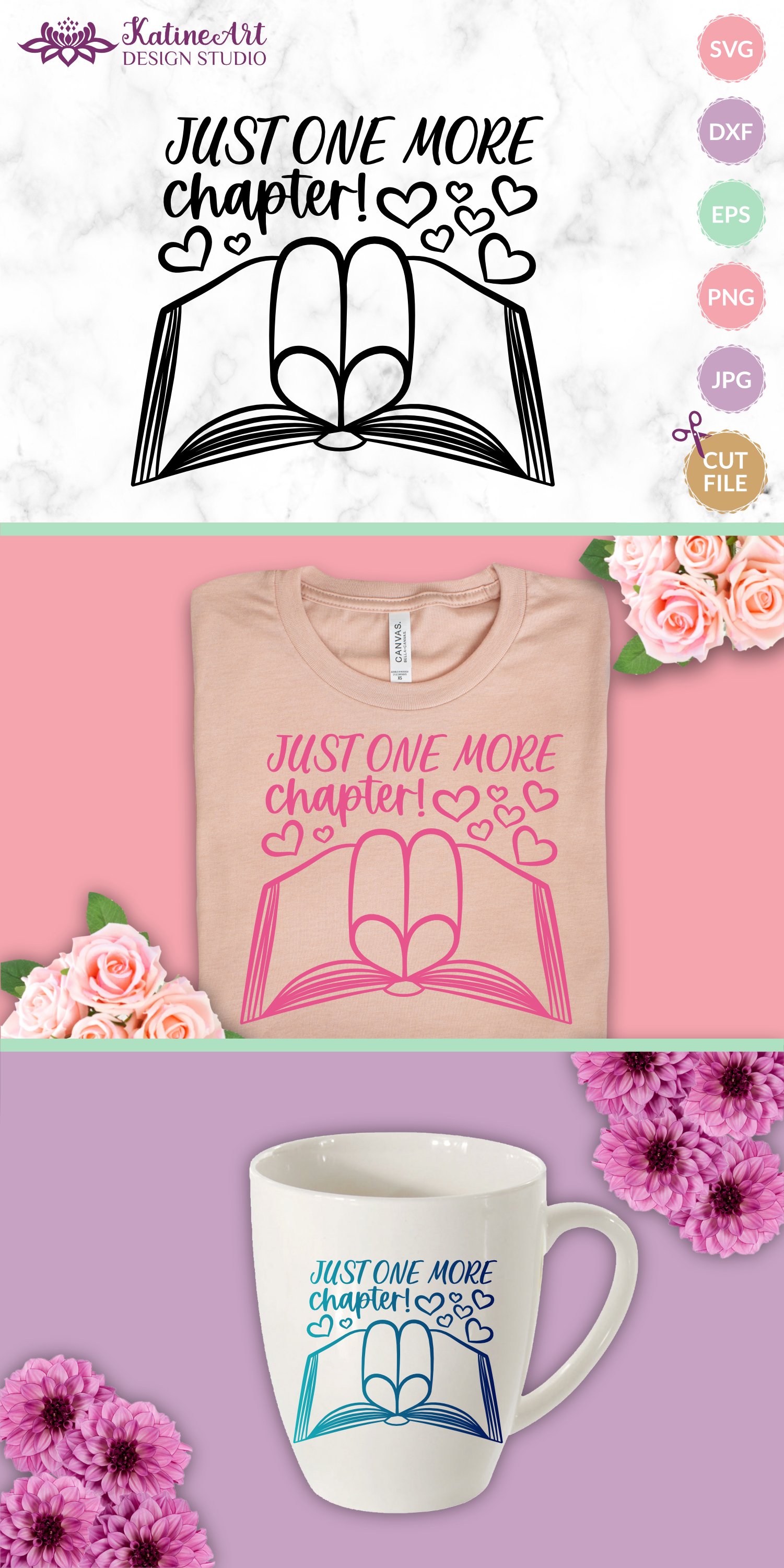 Just one more chapter svg Book svg book lover reading svg