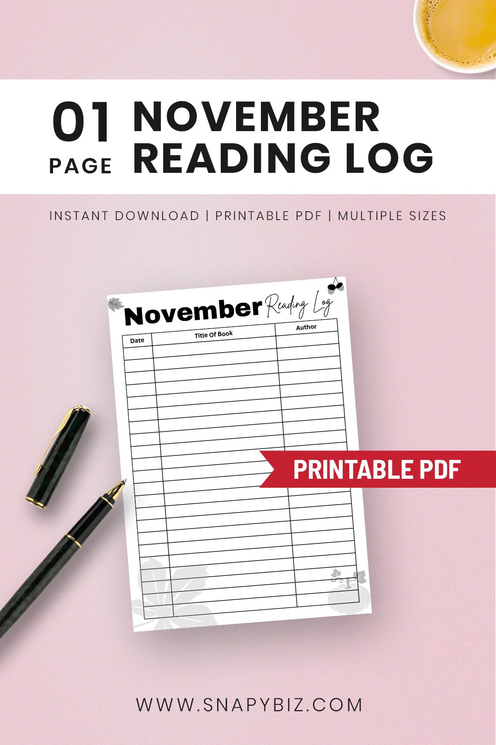 Reading Log Printable, Reading Tracker Printable