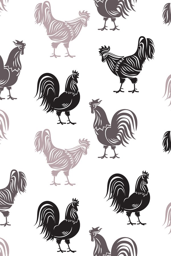 Roosters seamless pattern