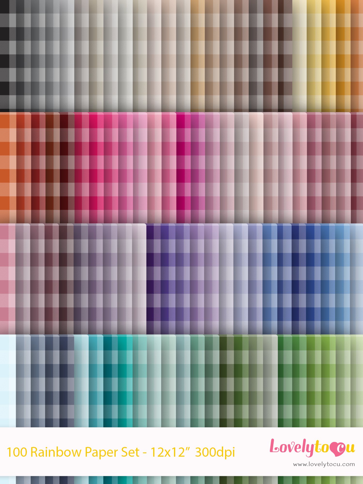 Buffalo plaid simple, 100 colors seamless paper patter