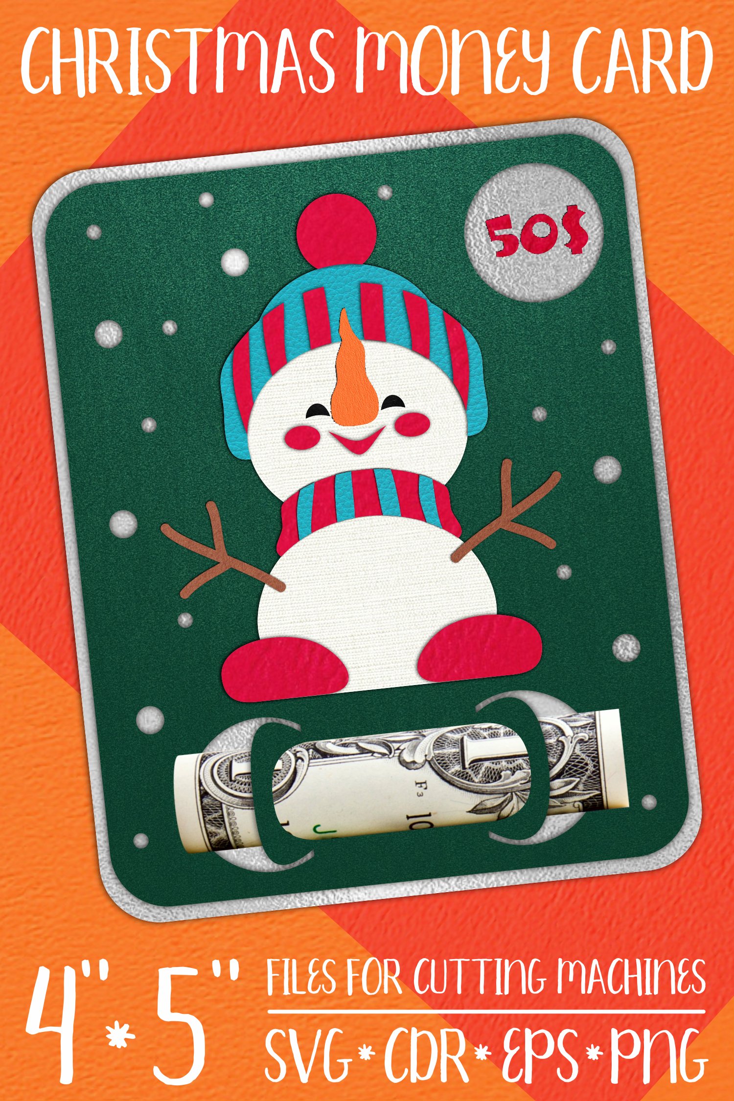 Snowman Christmas Card| Money Holder Template