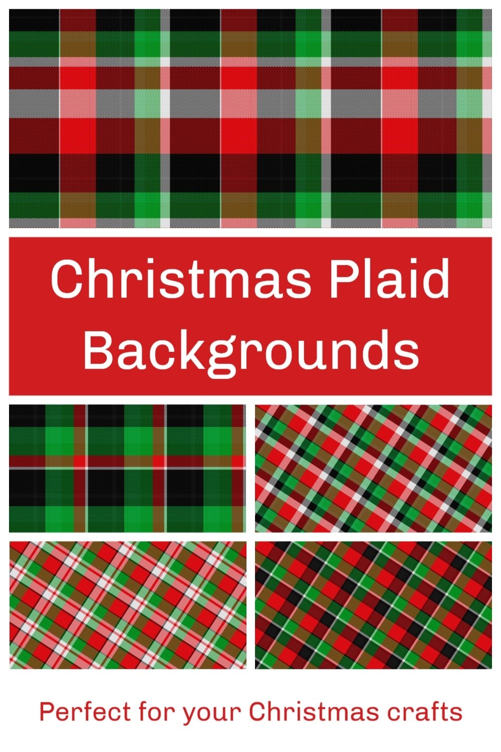 Christmas Plaid Digital Paper Backgrounds