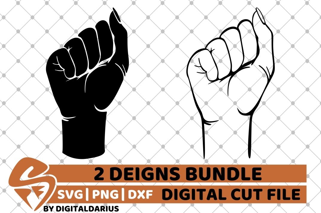 2x Fist Designs Bundle svg, Punch svg, Power svg, Black Man