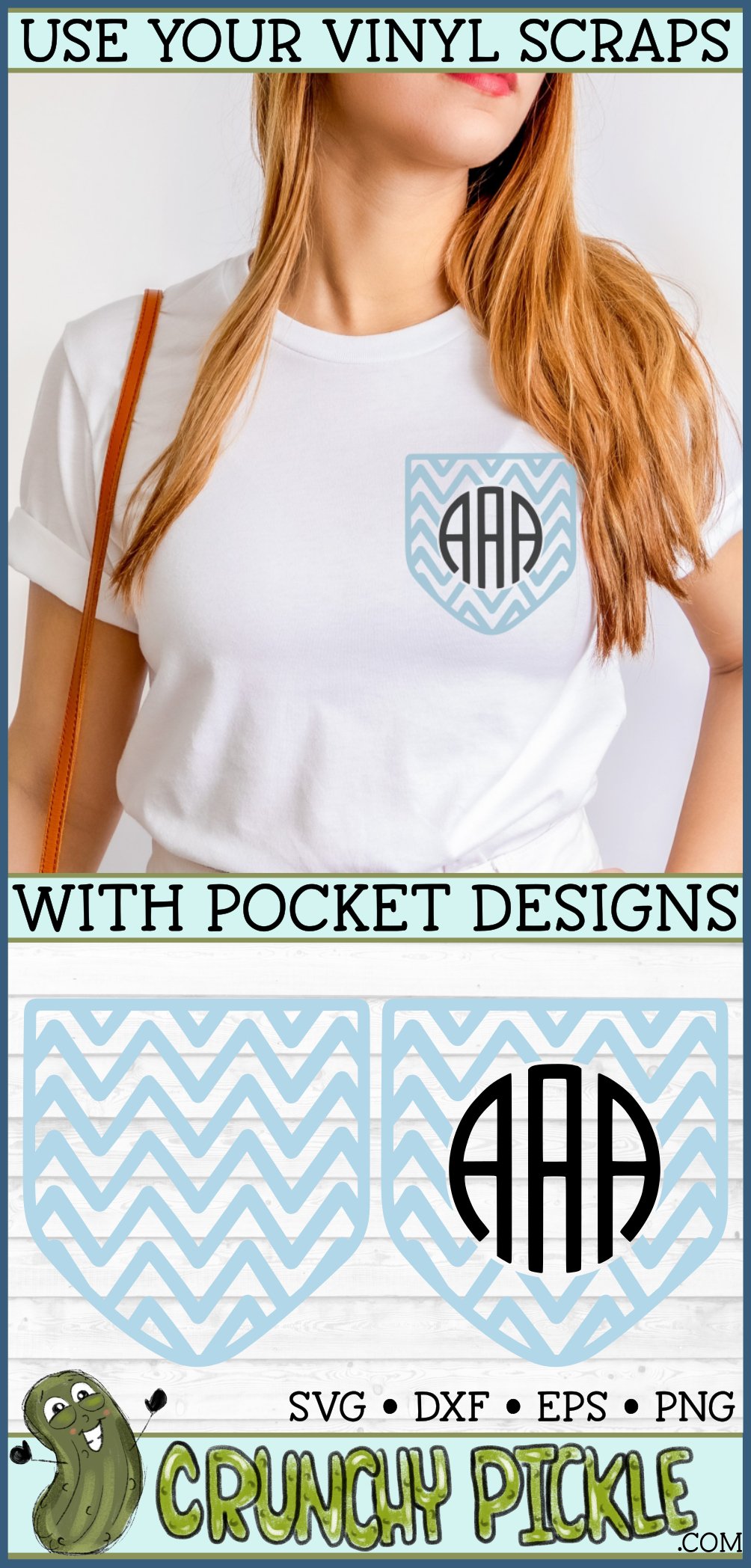 Monogram Shirt Pocket Chevron SVG File