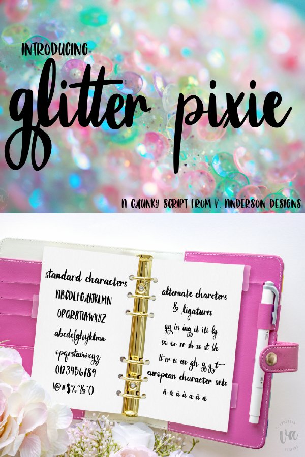 Glitter Pixie | A Chunky Script Font