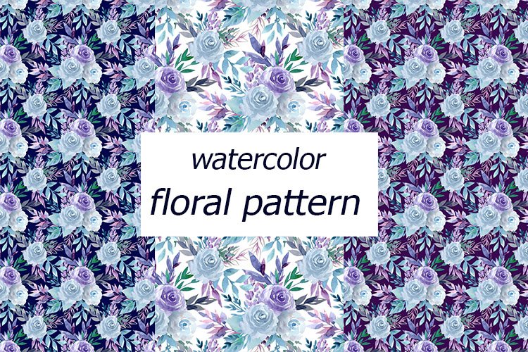 seamless pattern with blue rose flowers, digital paper