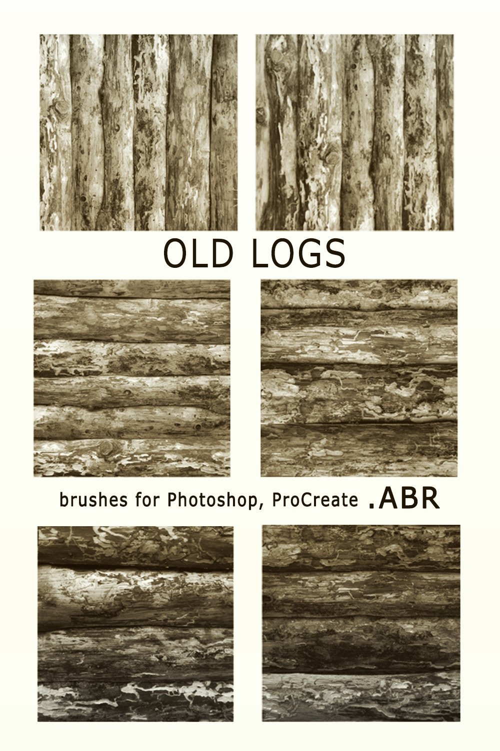 Old logs. Brushes for Photoshop, ProCreate .ABR