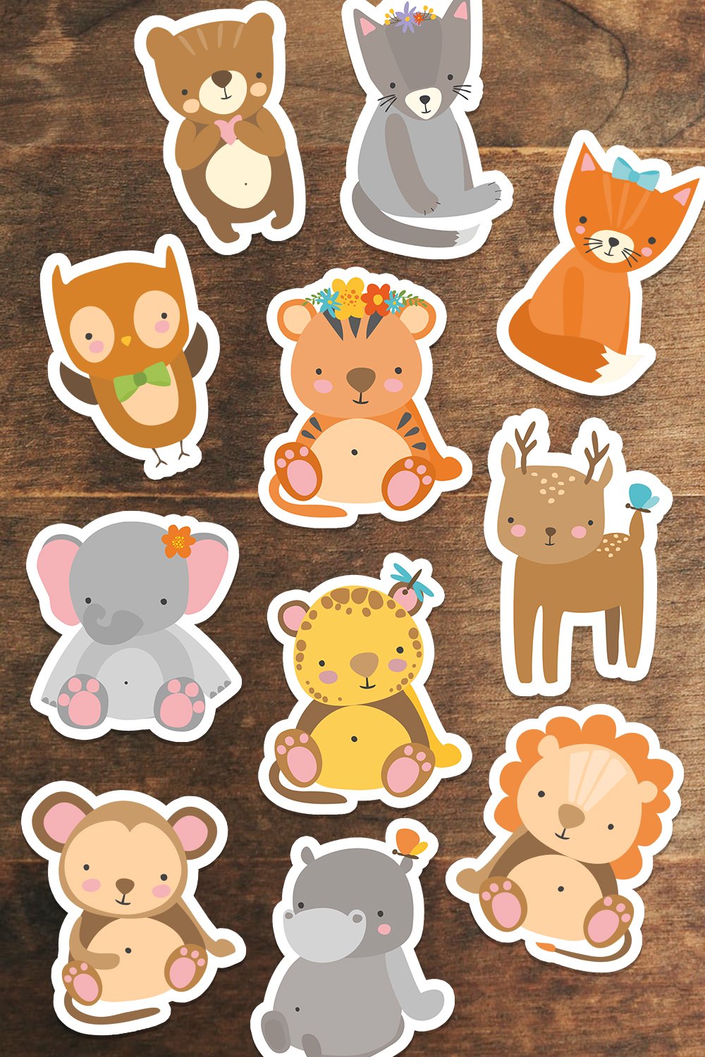 Cute Animals Sticker. Printable Stickers (2170420)