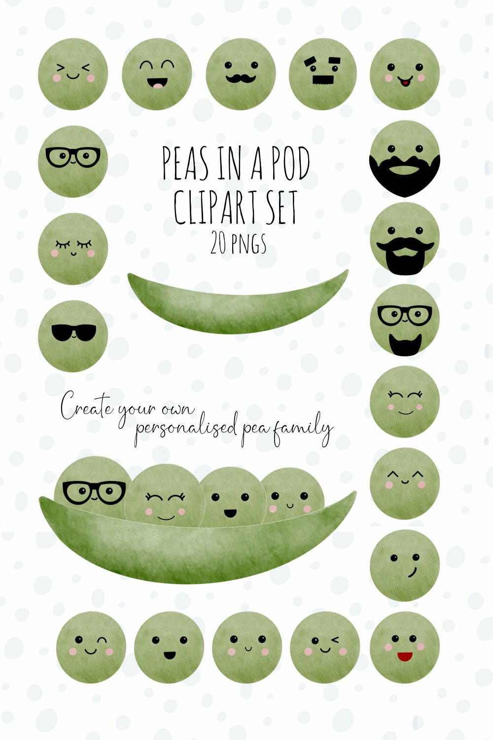 Peas in a Pod Family Clipart Set
