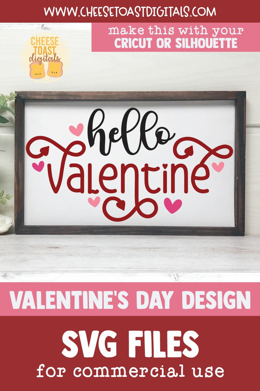 Hello Valentine Quote | Valentine's Day Sign SVG