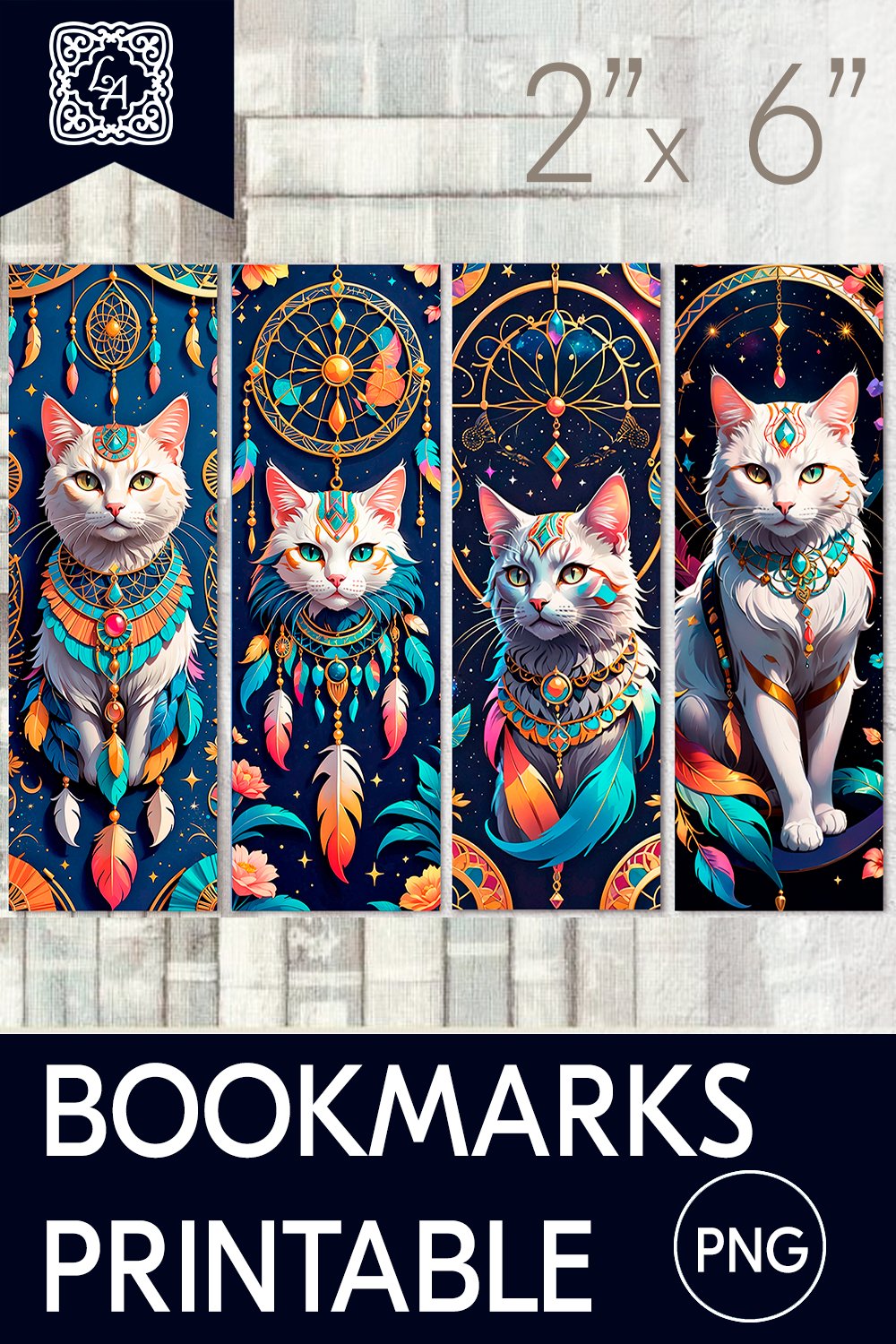 Magic Cat bookmarks Printable Bookmark 4 PNG