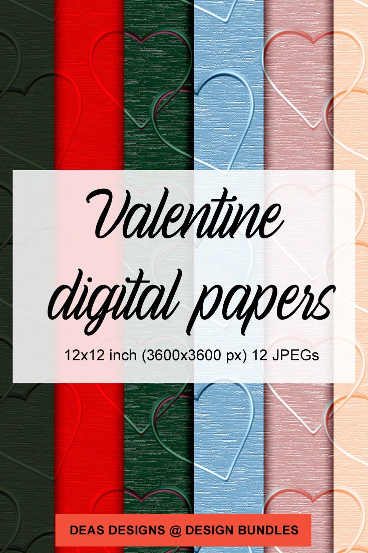 Valentine hearts digital papers