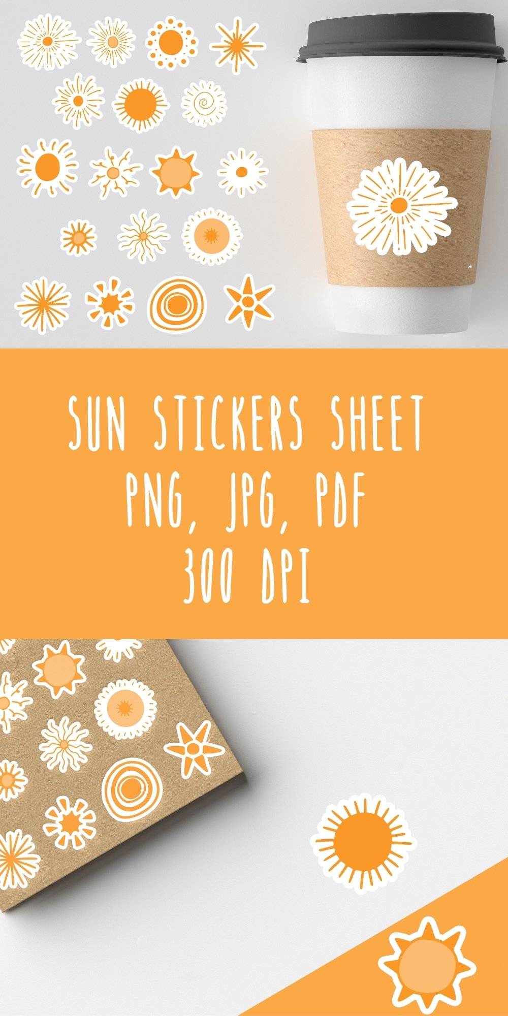 Sun stickers sheet