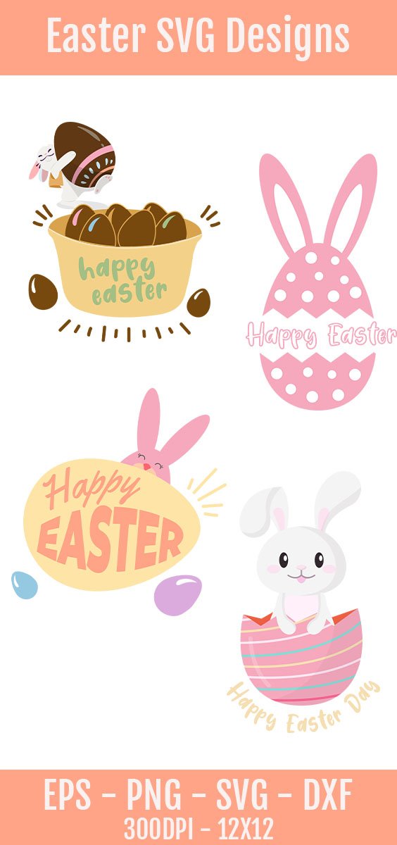 Happy Easter SVG Cut Files and Easter Sublimation Designs