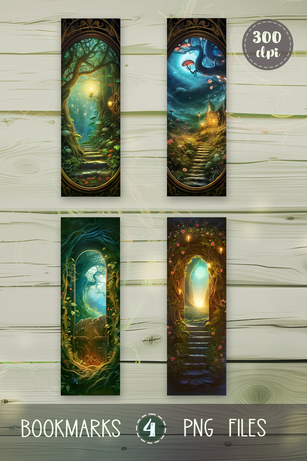 Magical door to the enchanted forest - bookmarks