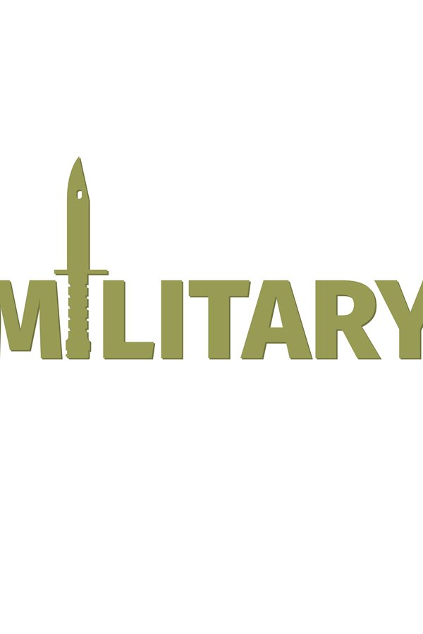 Military shop logo design with kinfe