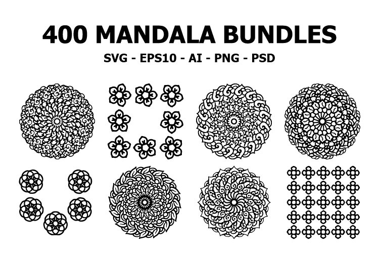 400 mandala collections in line style. ready to (1330374)