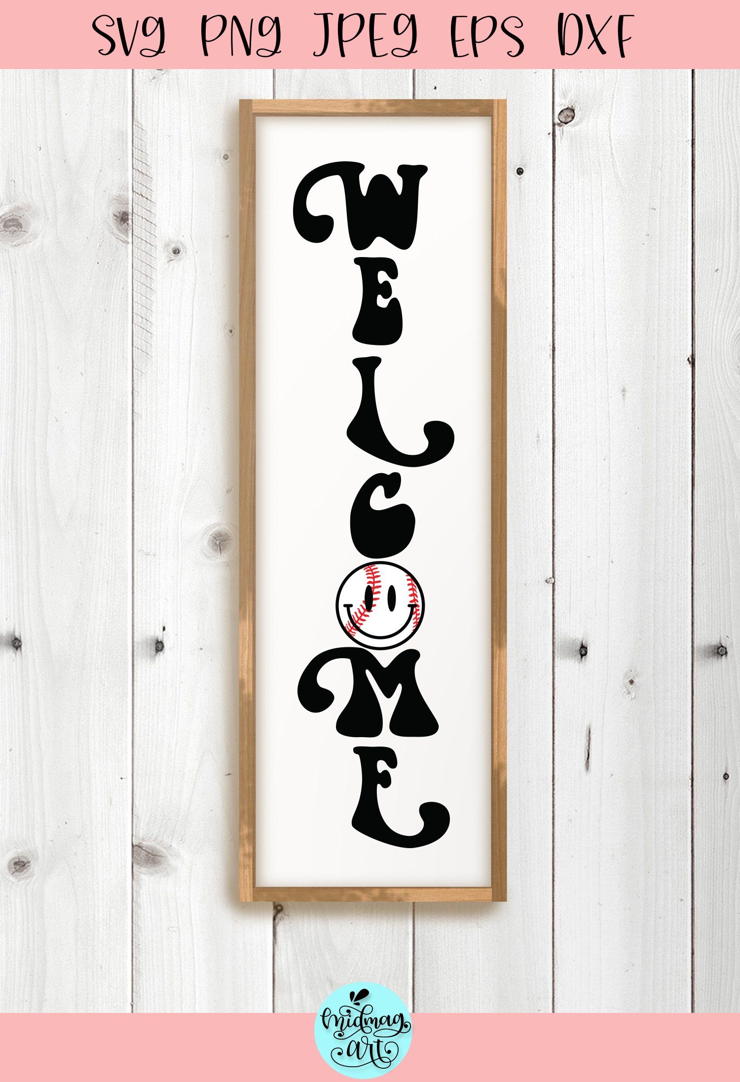 Welcome baseball svg, sports groovy svg
