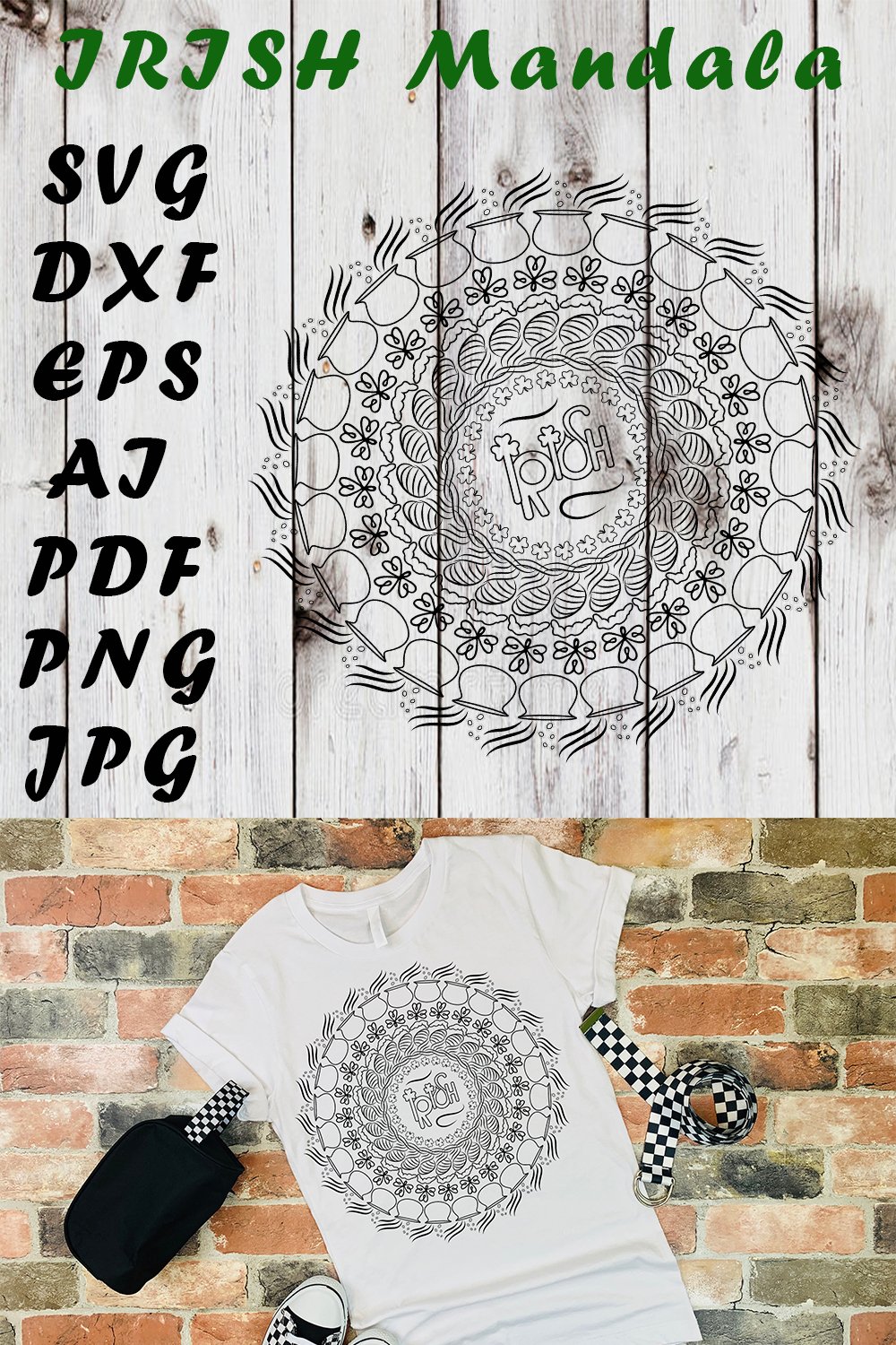 St Patrick's Day Mandala. Irish Mandala coloring page