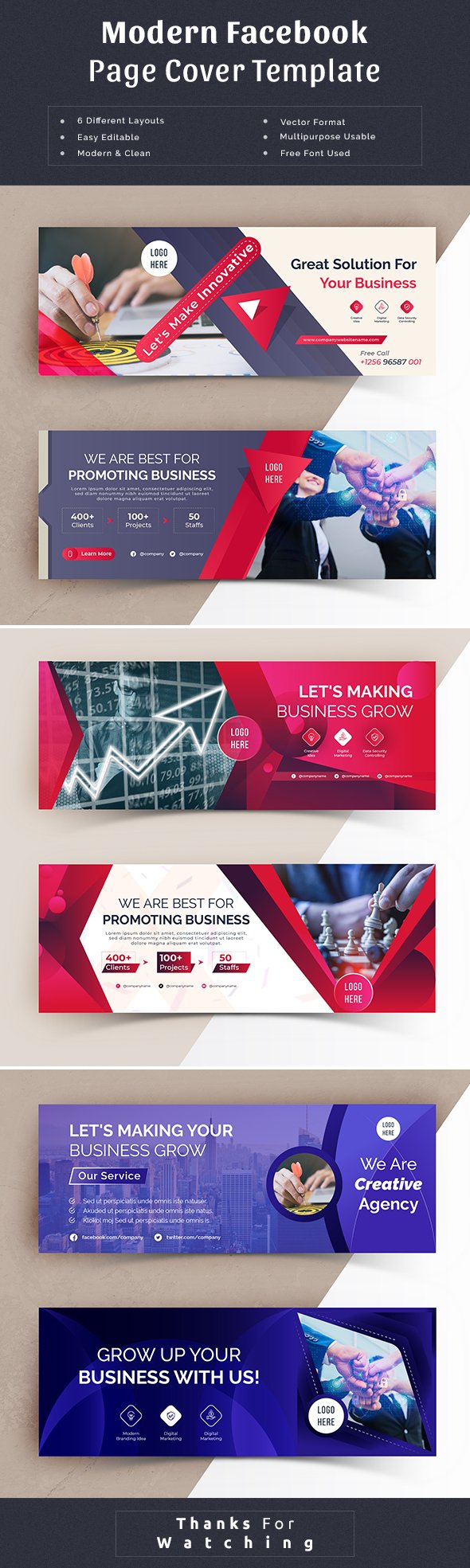 Modern Facebook Page Cover Template