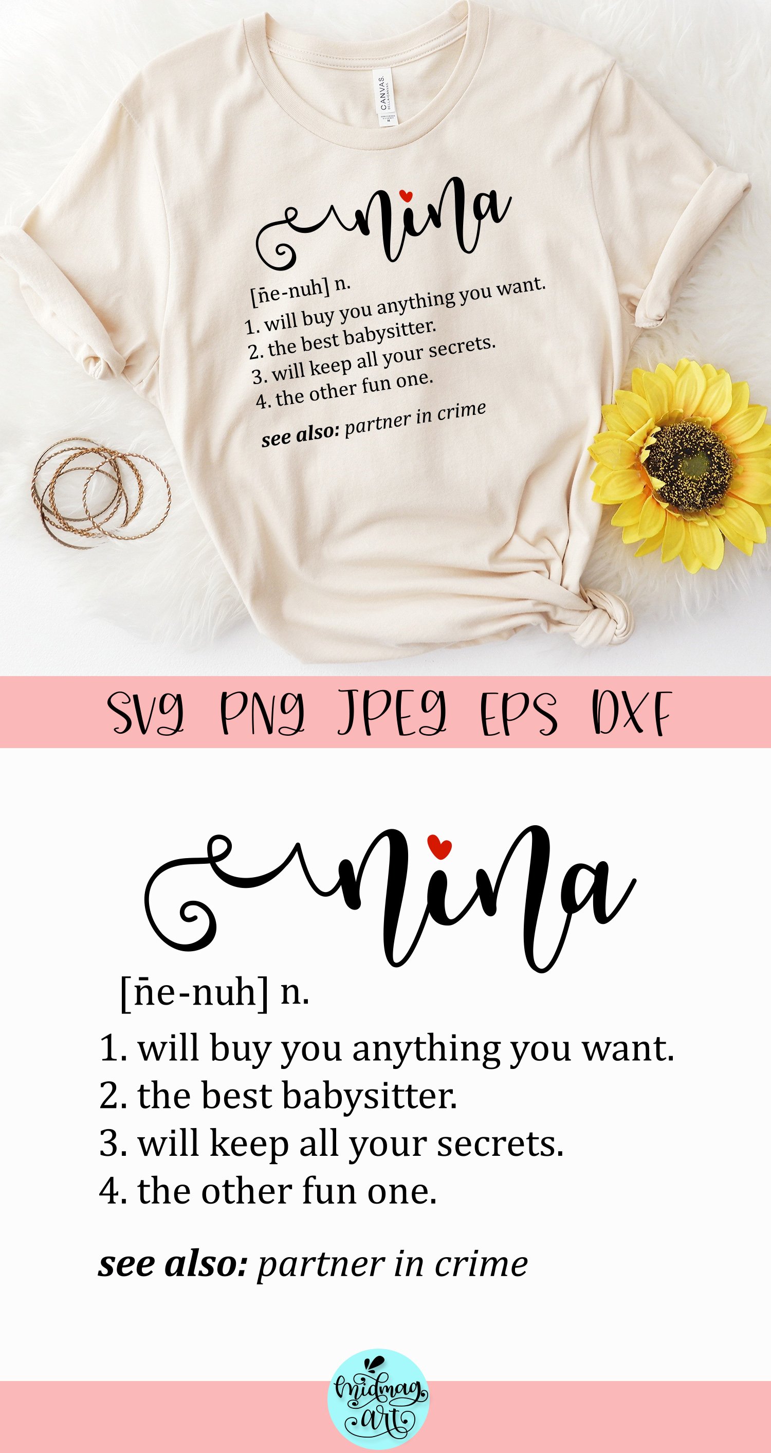 Nina definition svg, aunt svg