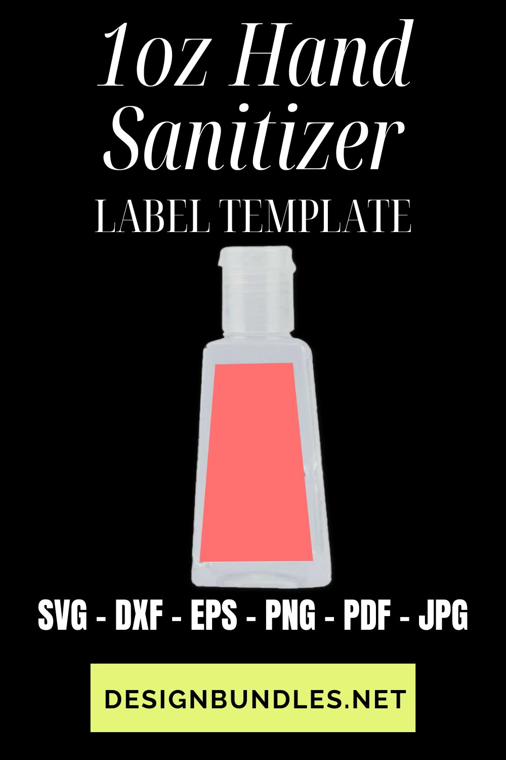 1oz Hand Sanitizer Label Template SVG PNG