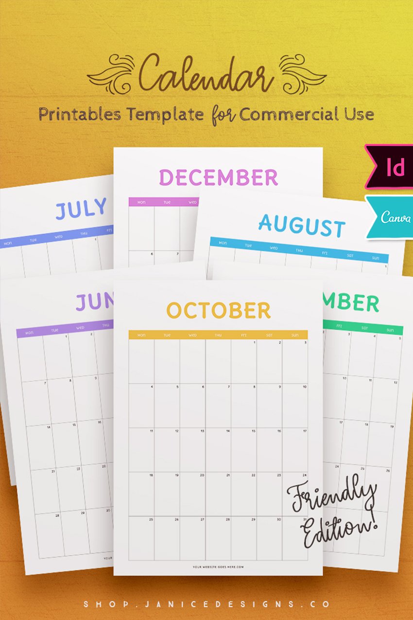 2022-2024 Calendar Templates for Commercial Use