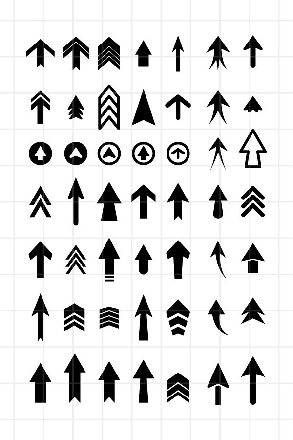 Arrow icon, vector arrows. Elegant pointers (1297980)