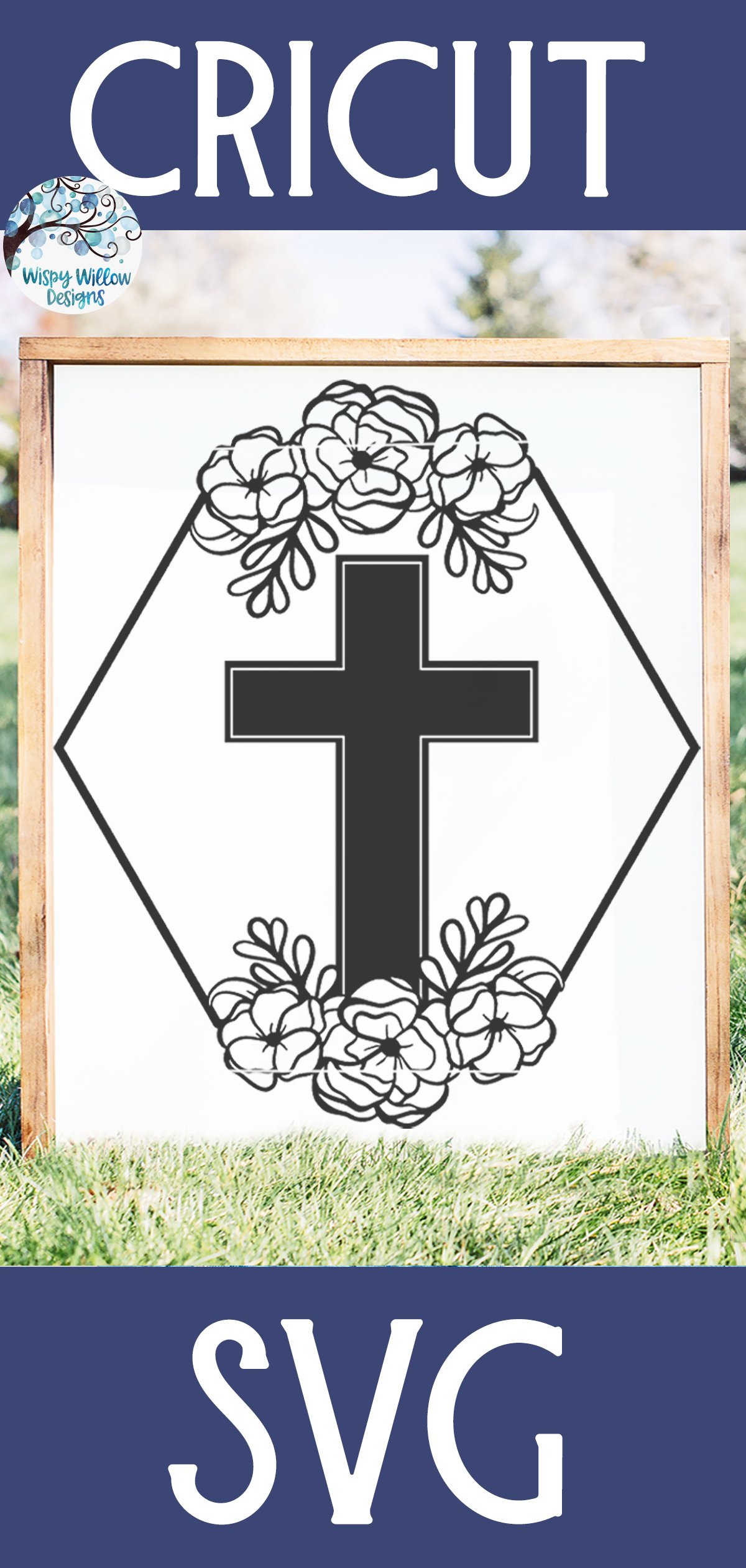Cross with Flowers SVG | Floral Christian Cross SVG