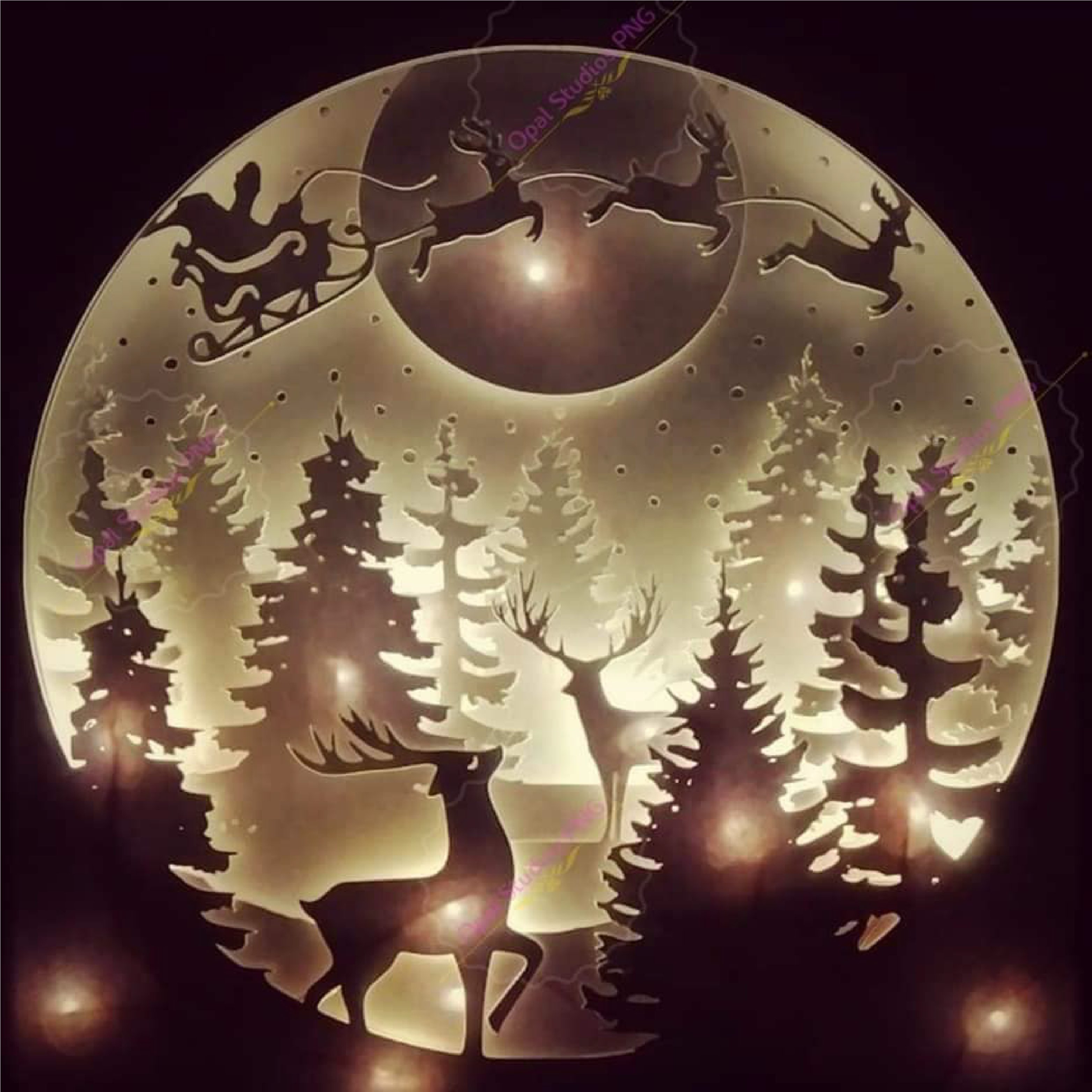 Above the treetops Christmas 3d layered shadow box (1249050)