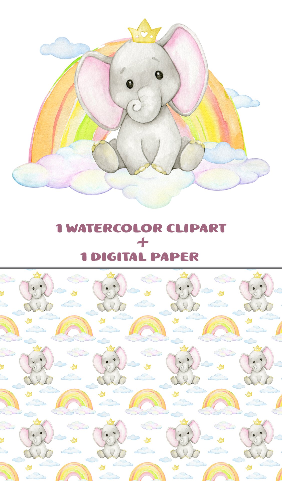 Elephant digital paper, sublimation design (5104226)