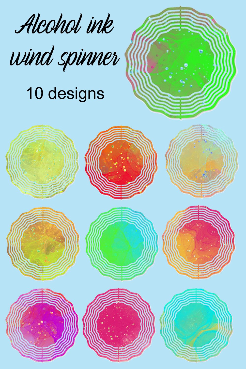 Alcohol ink wind spinner bundle