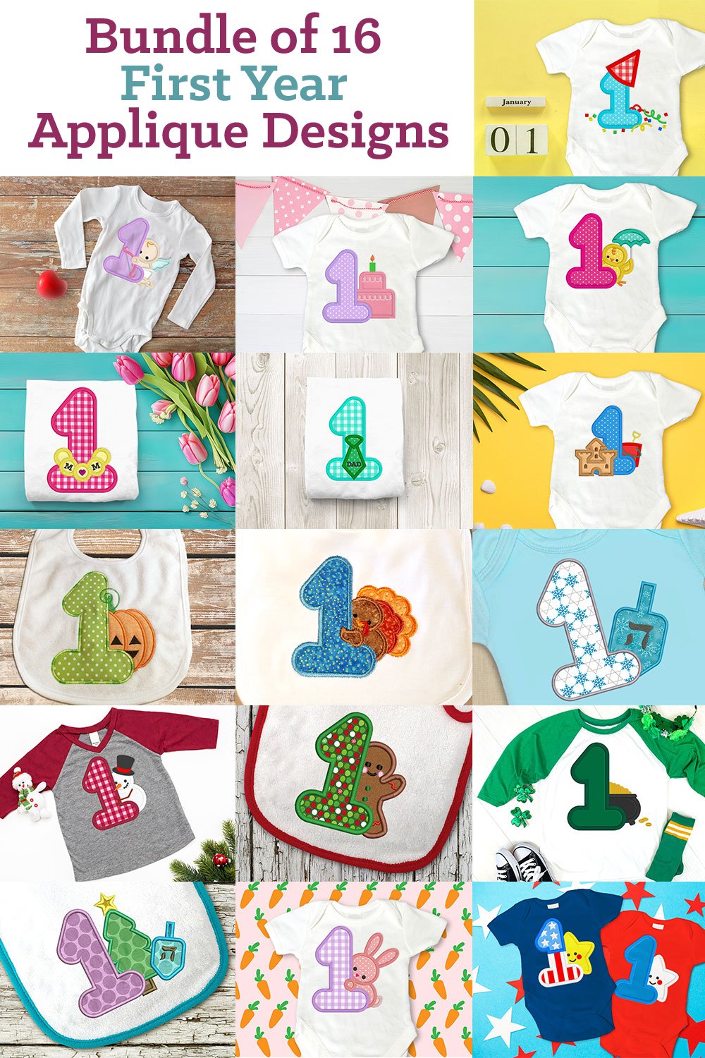 Baby Year of Firsts Collection 1 Applique Embroidery Bundle