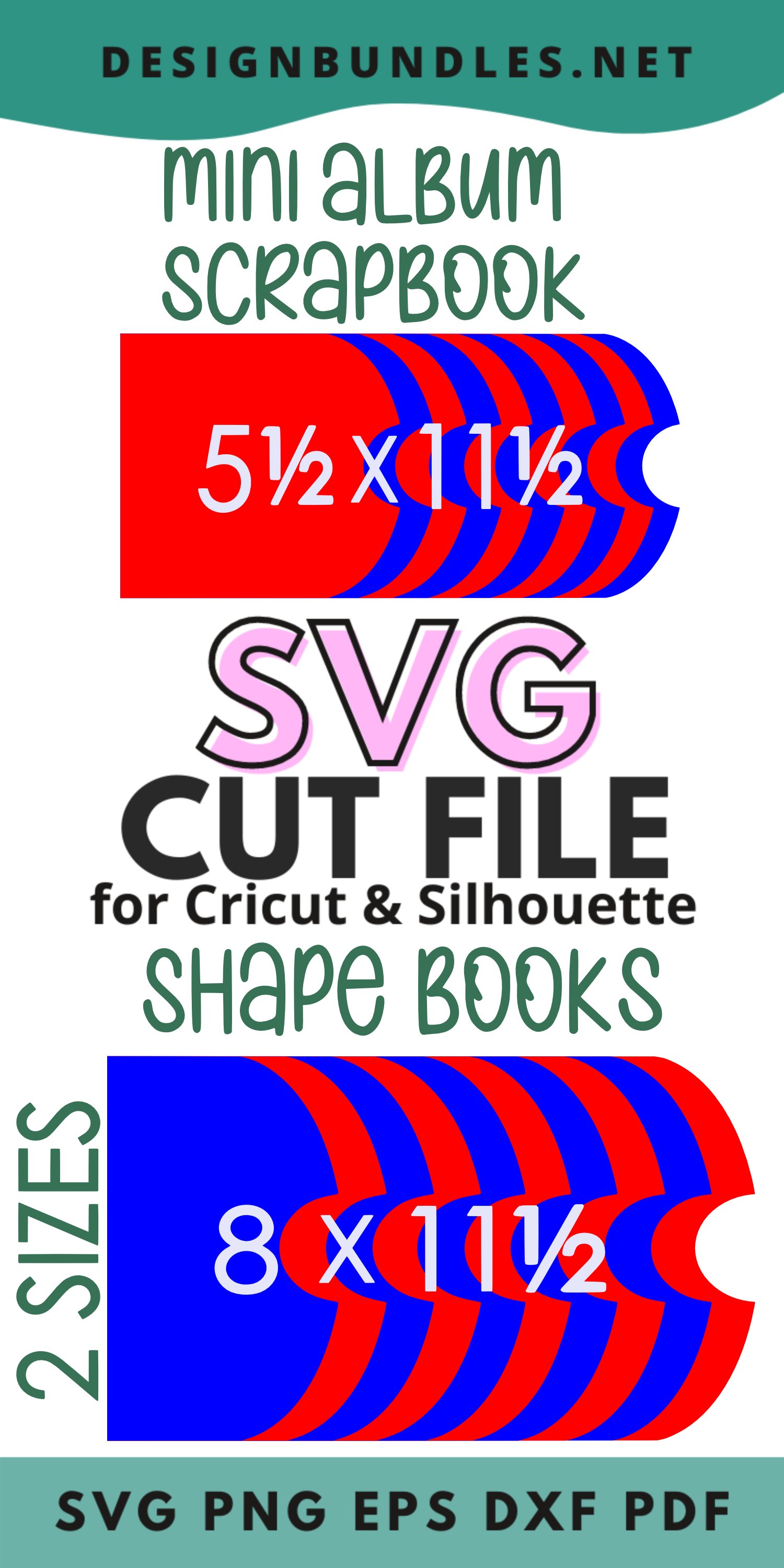 SHAPE MINI BOOK ALBUM DESIGN # 02 with 10 PAGES SVG CUT FILE