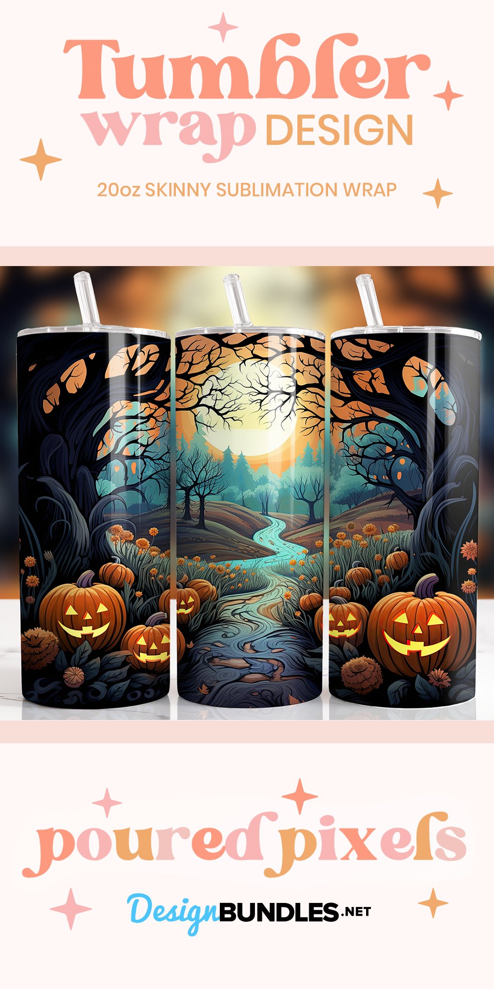 Twilight Jack-o'-Lanterns - Tumbler Wrap Scene