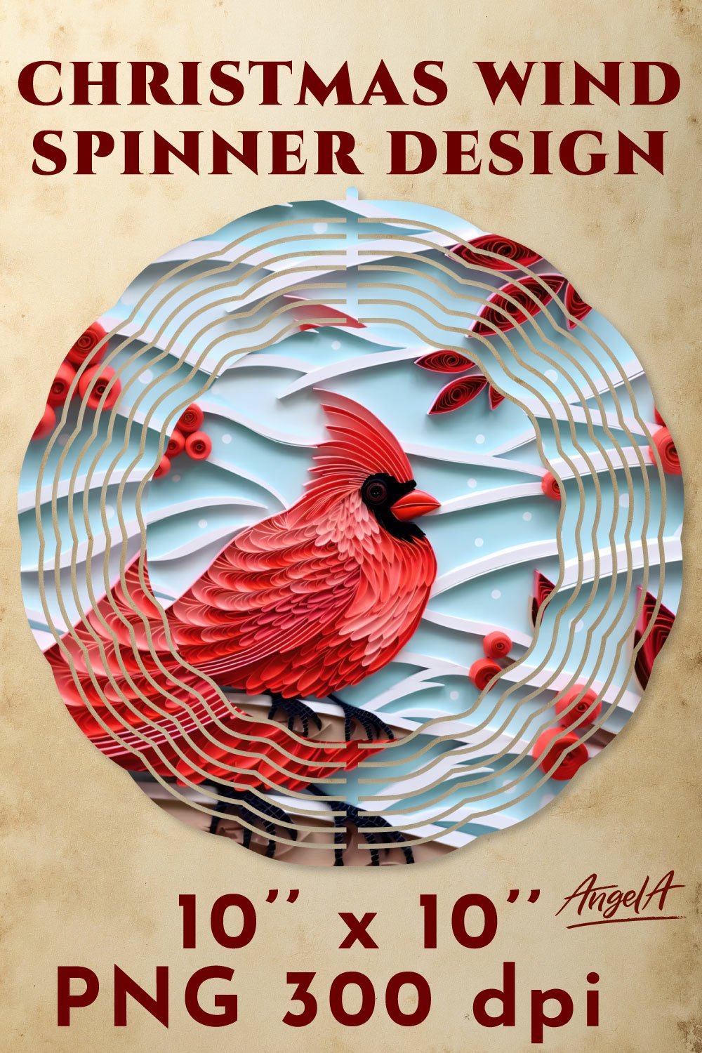 Cardinal wind spinner / Christmas wind spinner sublimation