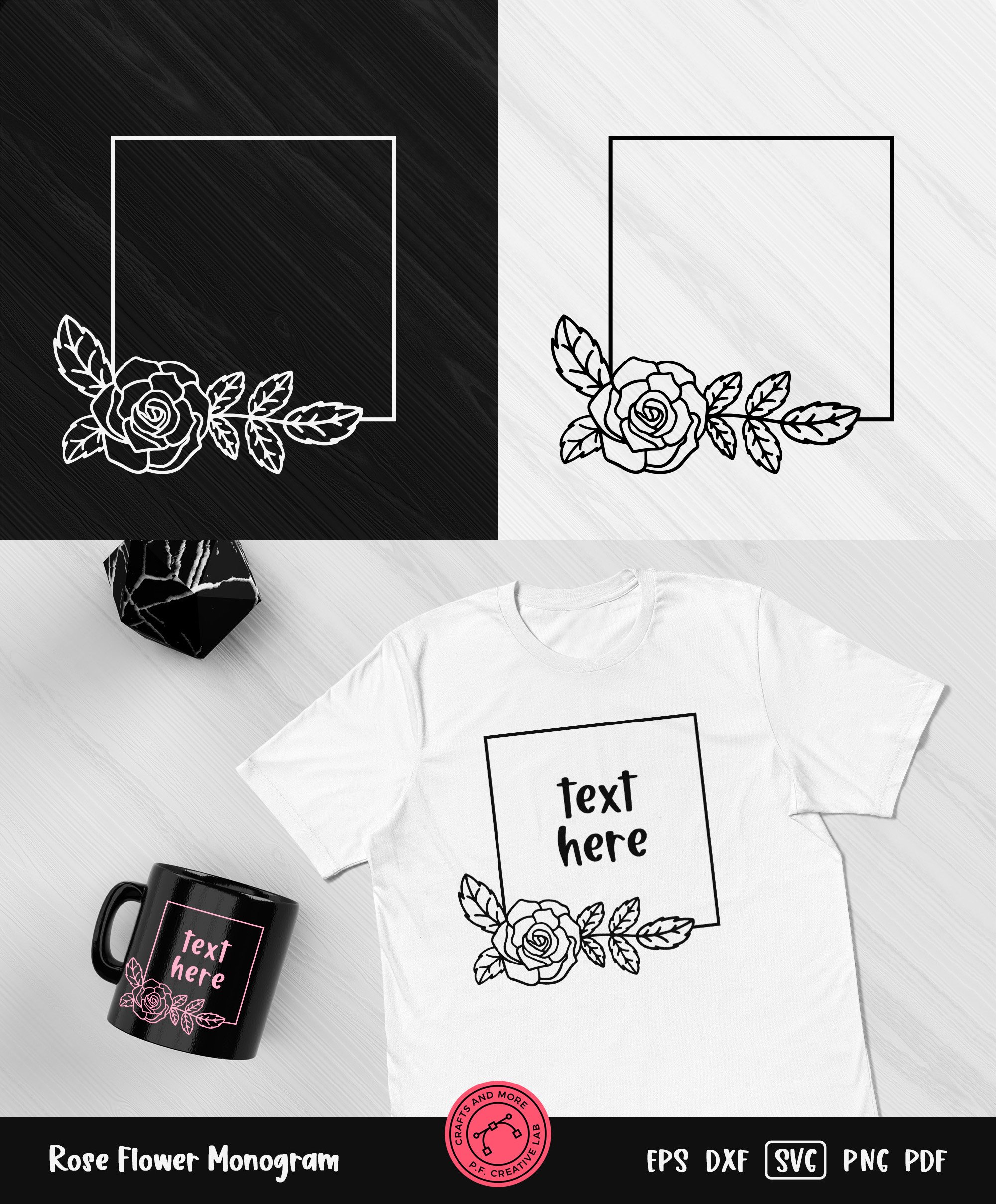 Flower Border Split Monogram