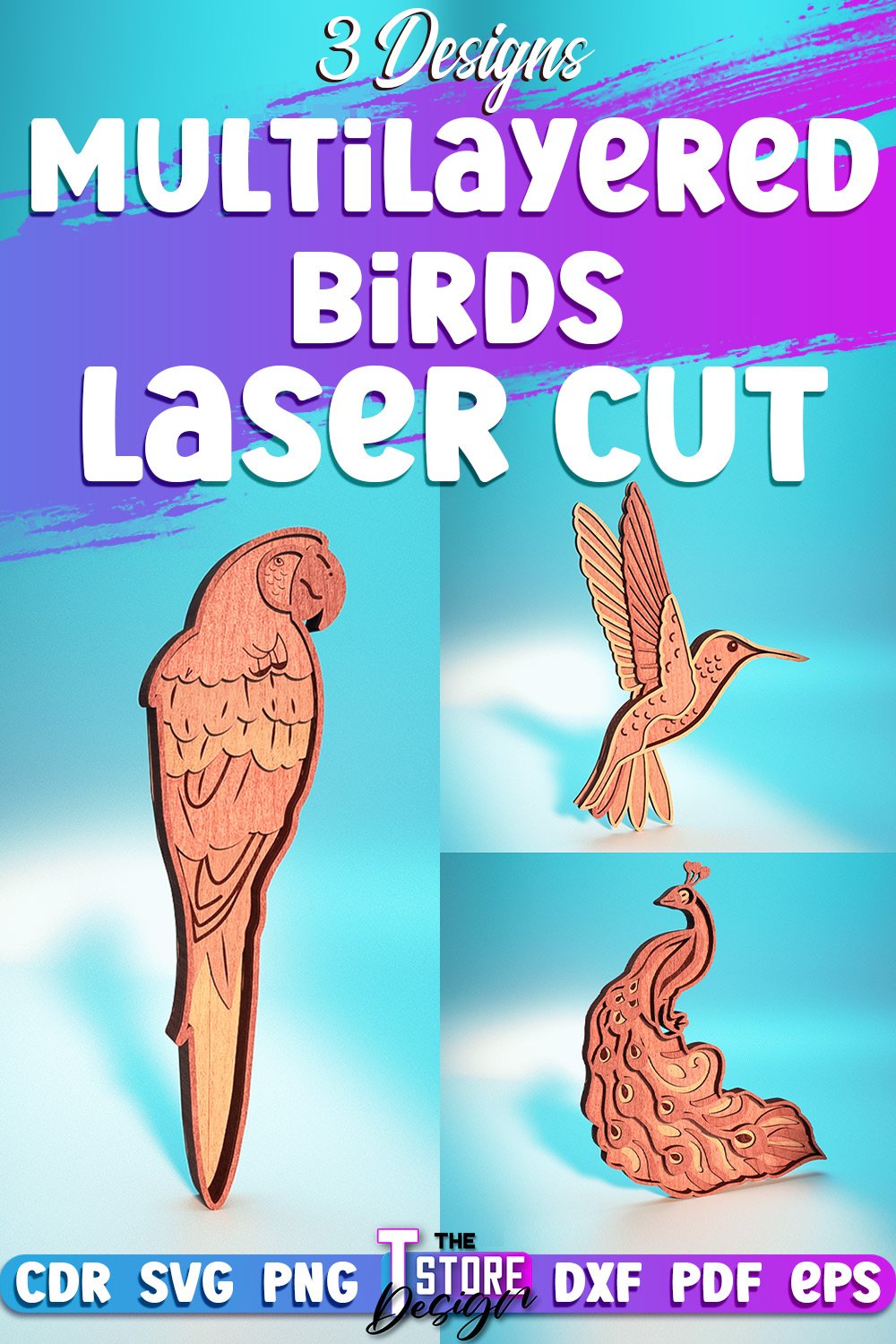 Multilayered Birds Laser Cut SVG Bundle|Birds Laser Cut SVG