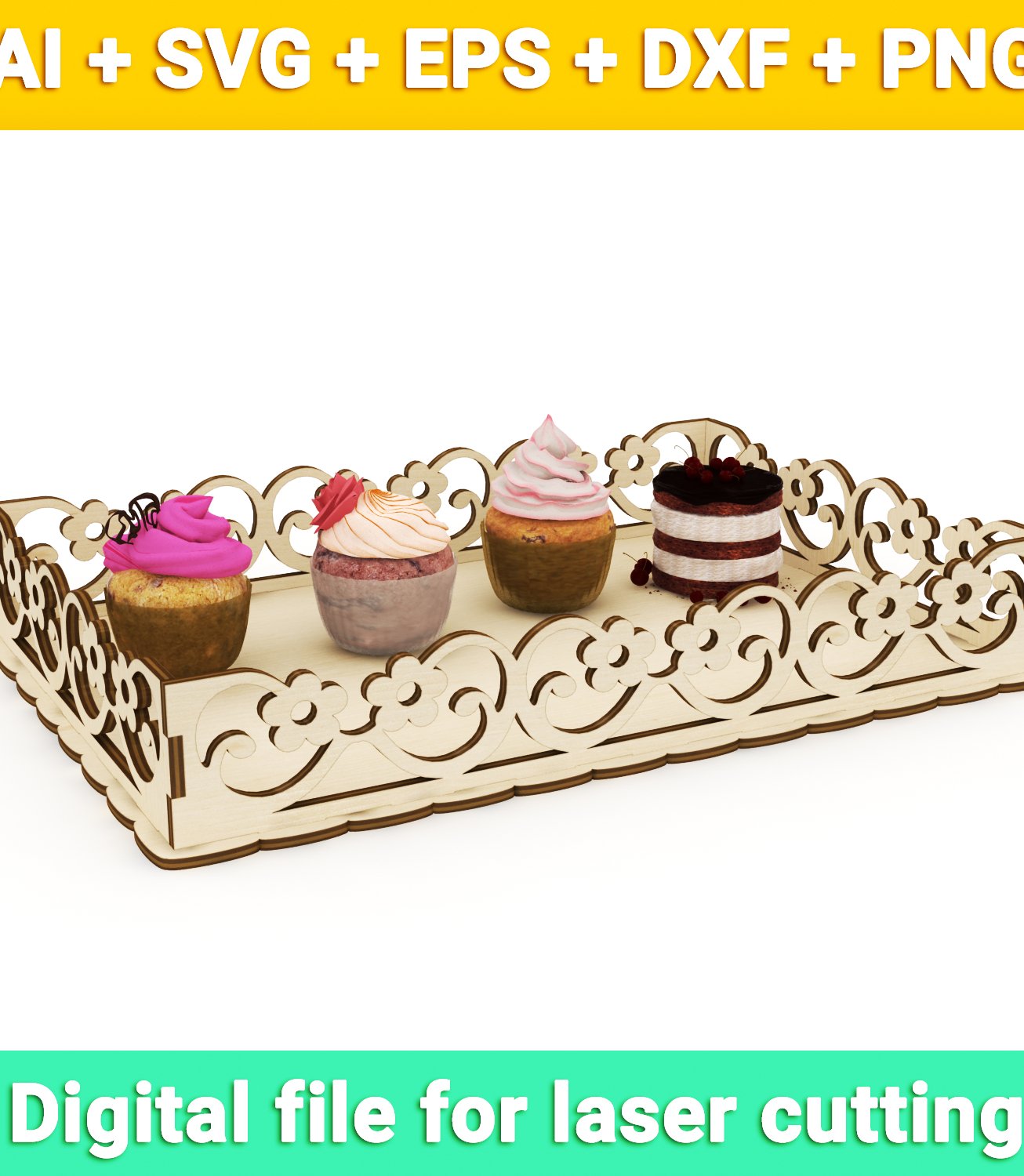Cake tray vector for CNC svg vector file
