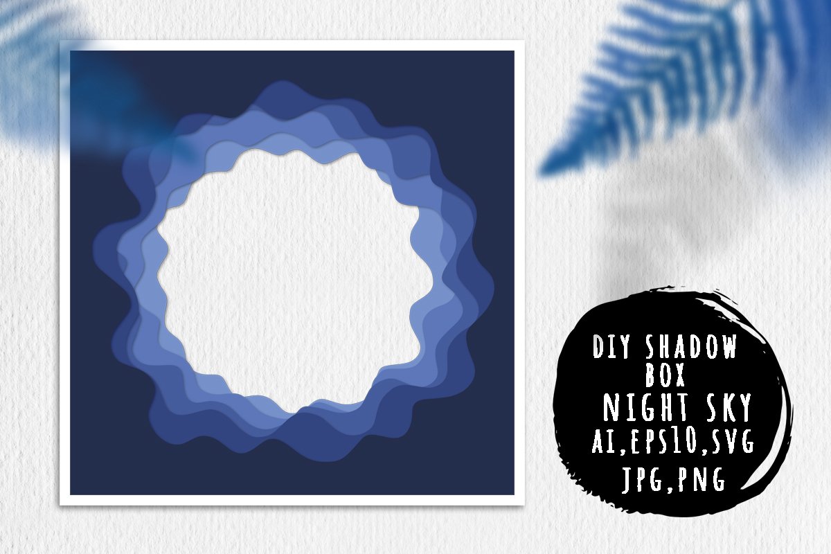 Night sky. Magic light. Diy shadow box