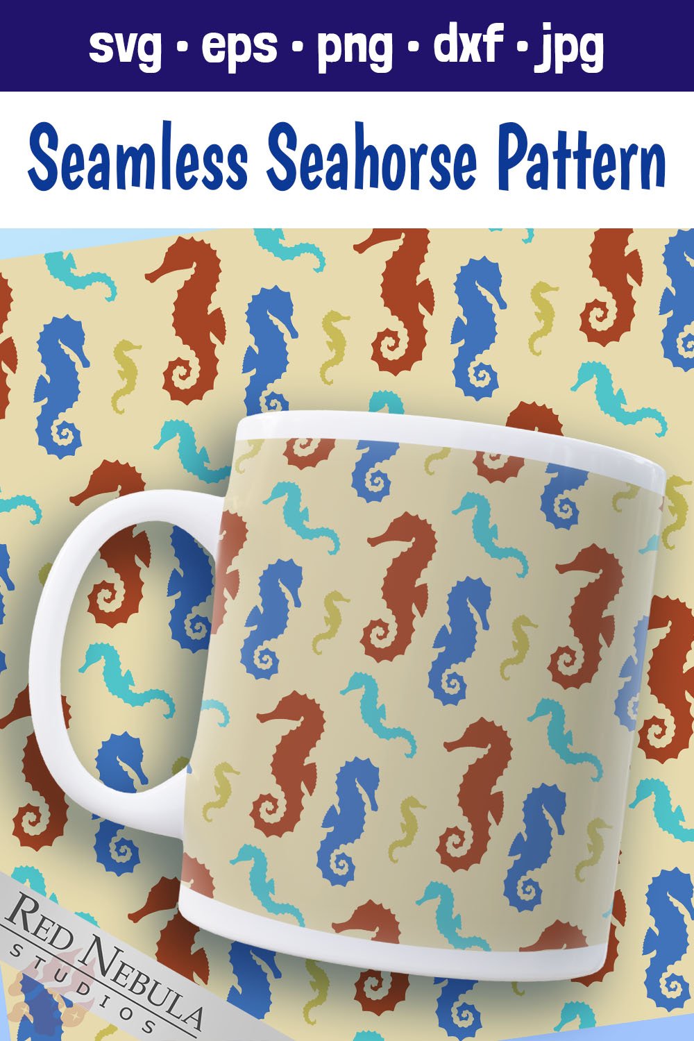 Seahorse Seamless Pattern | Ocean Animal Digital Paper