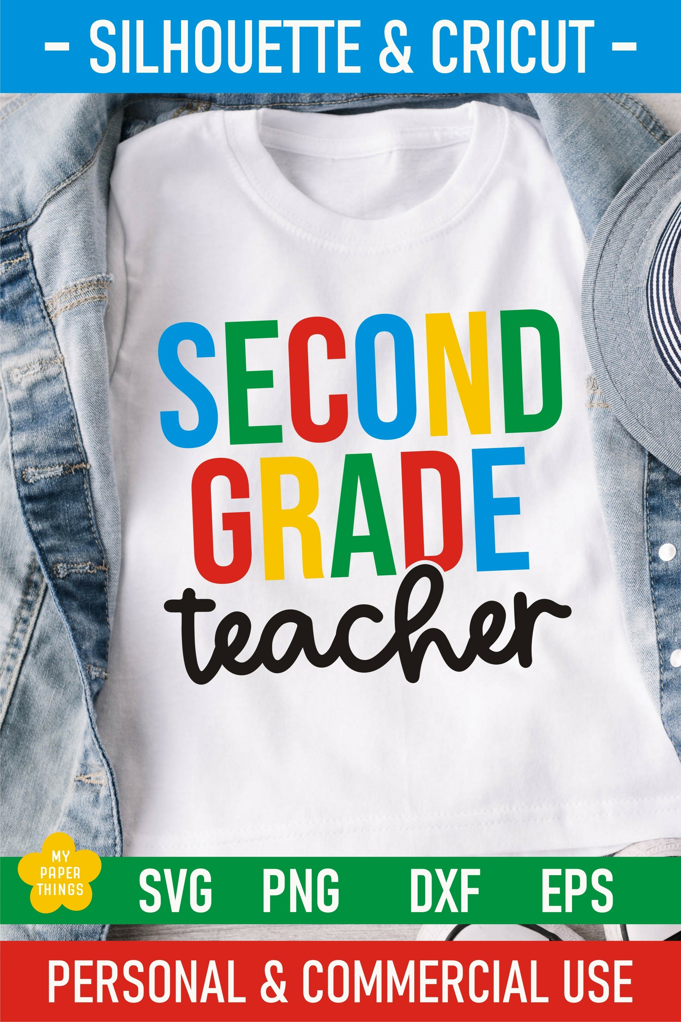 Second Grade Teacher Svg, 2nd Grade Svg, School Svg