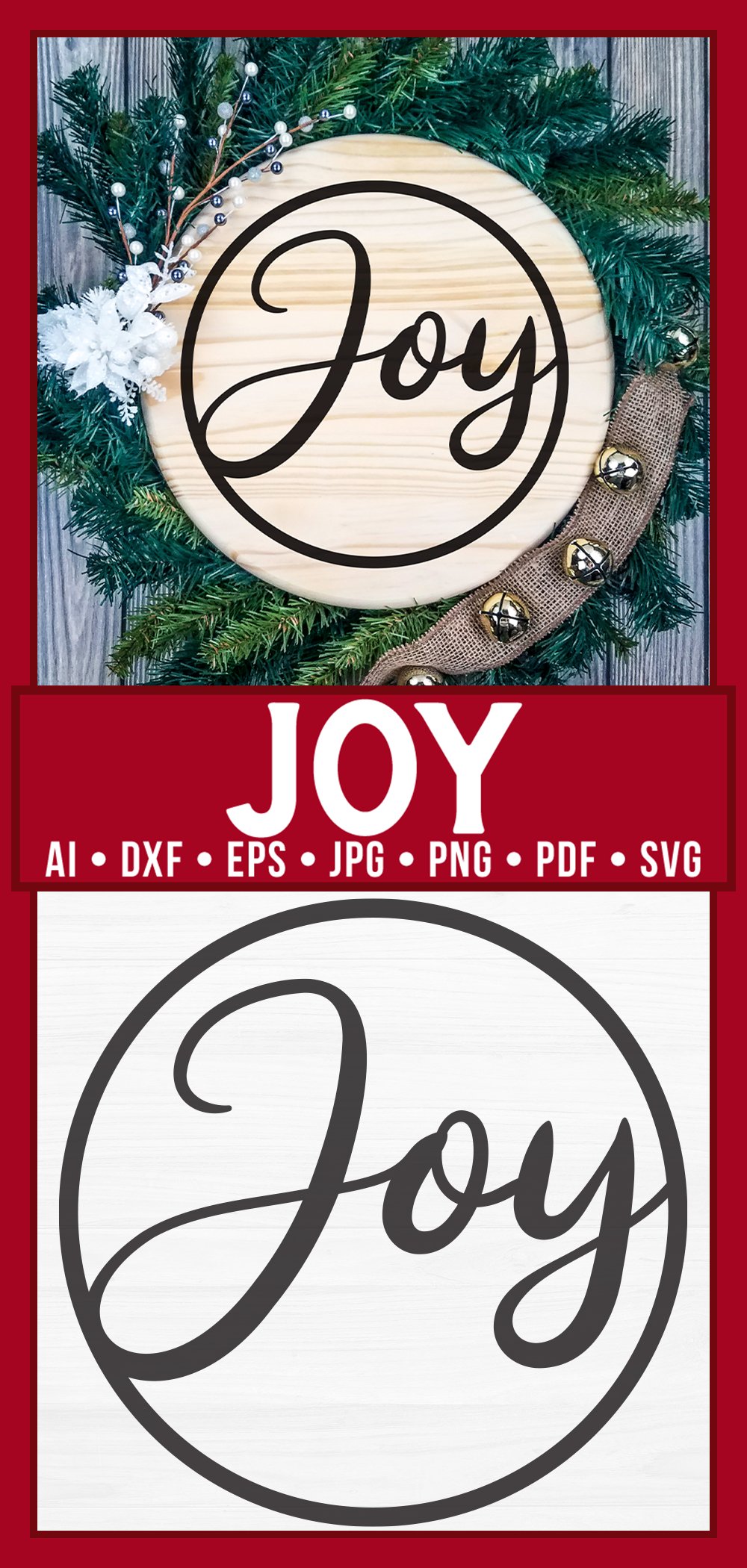 Joy Round Sign SVG