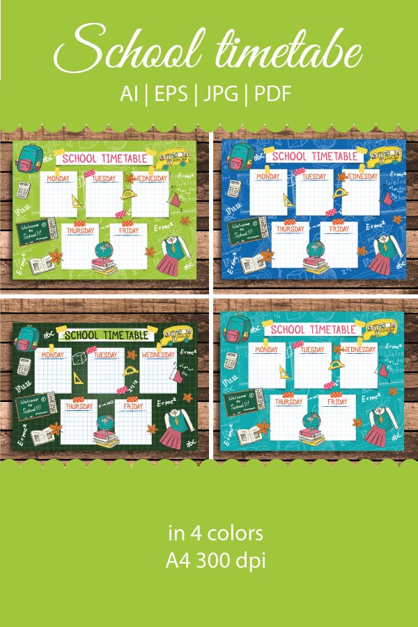 School Timetable Bundle Digital Planners