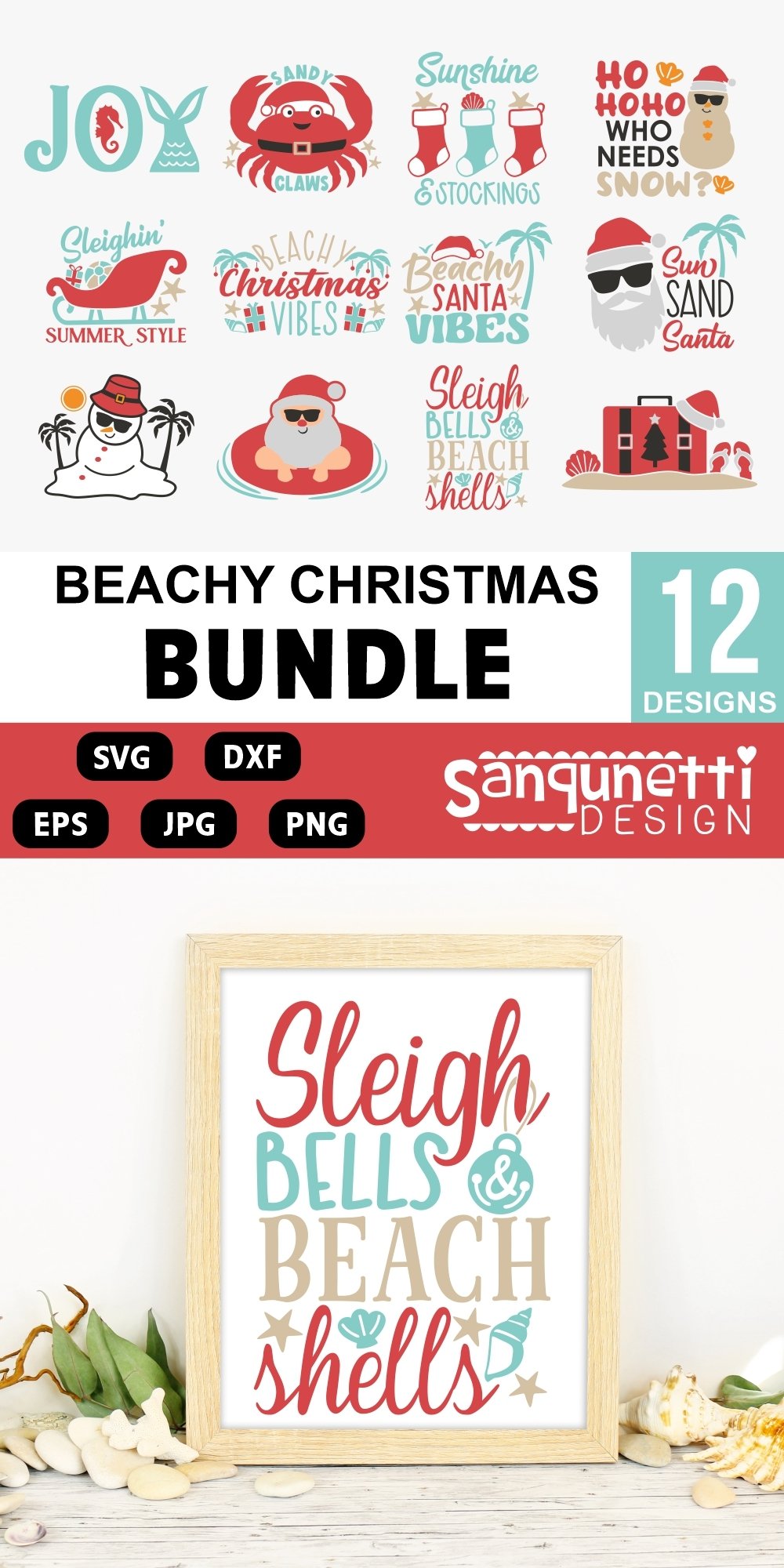 Beach Christmas SVG | Coastal Christmas bundle