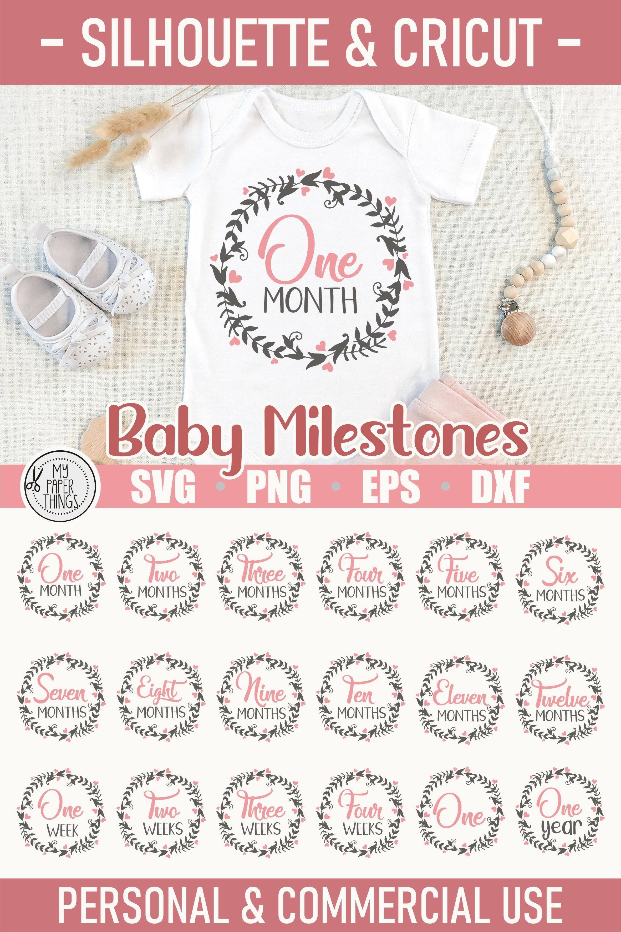 Baby Milestones svg bundle