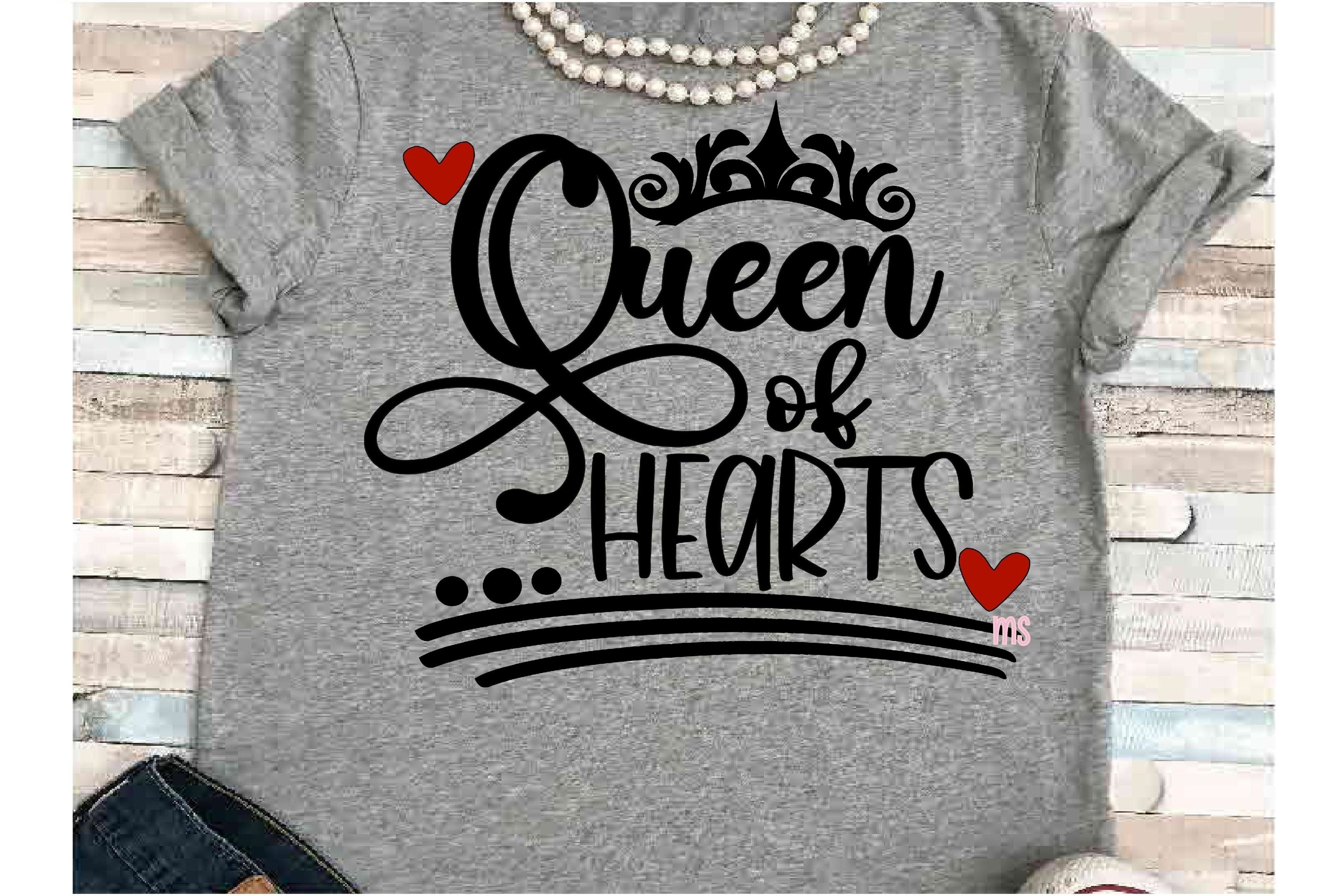 Queen of hearts svg JPEG Silhouette Cricut crown valentine