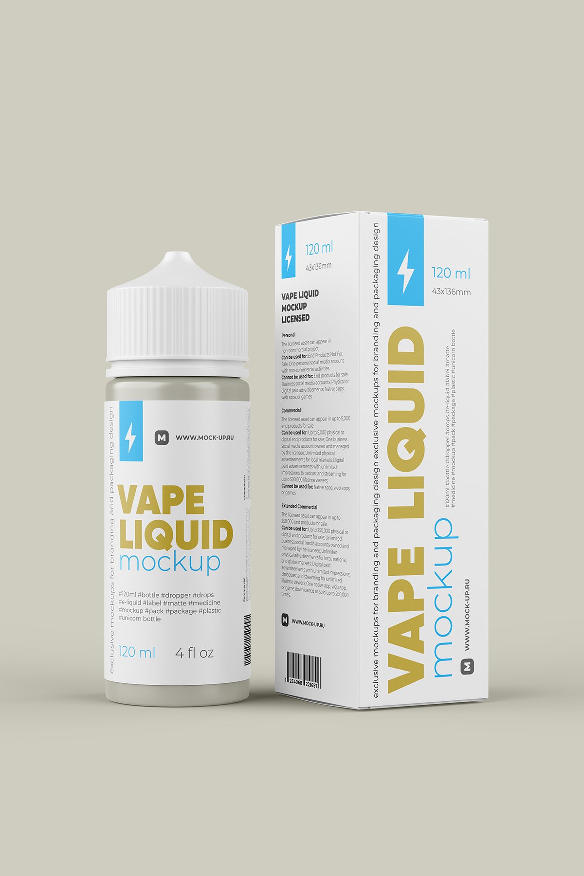 Vape Liquid Packaging Mockup 120ml