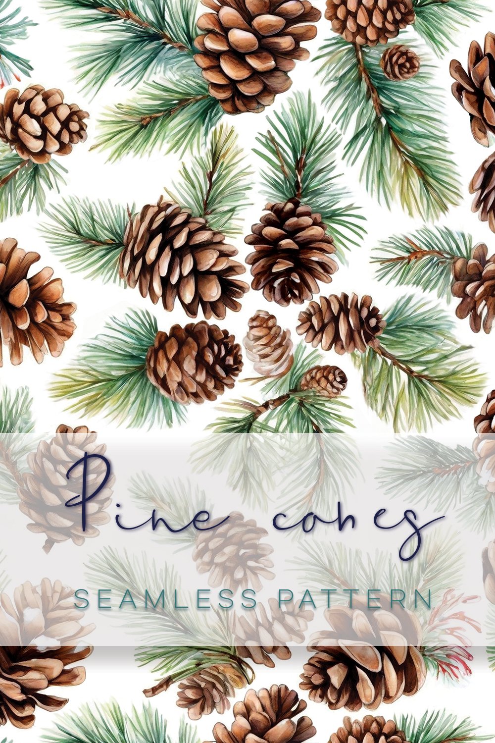 Pine cones seamless pattern