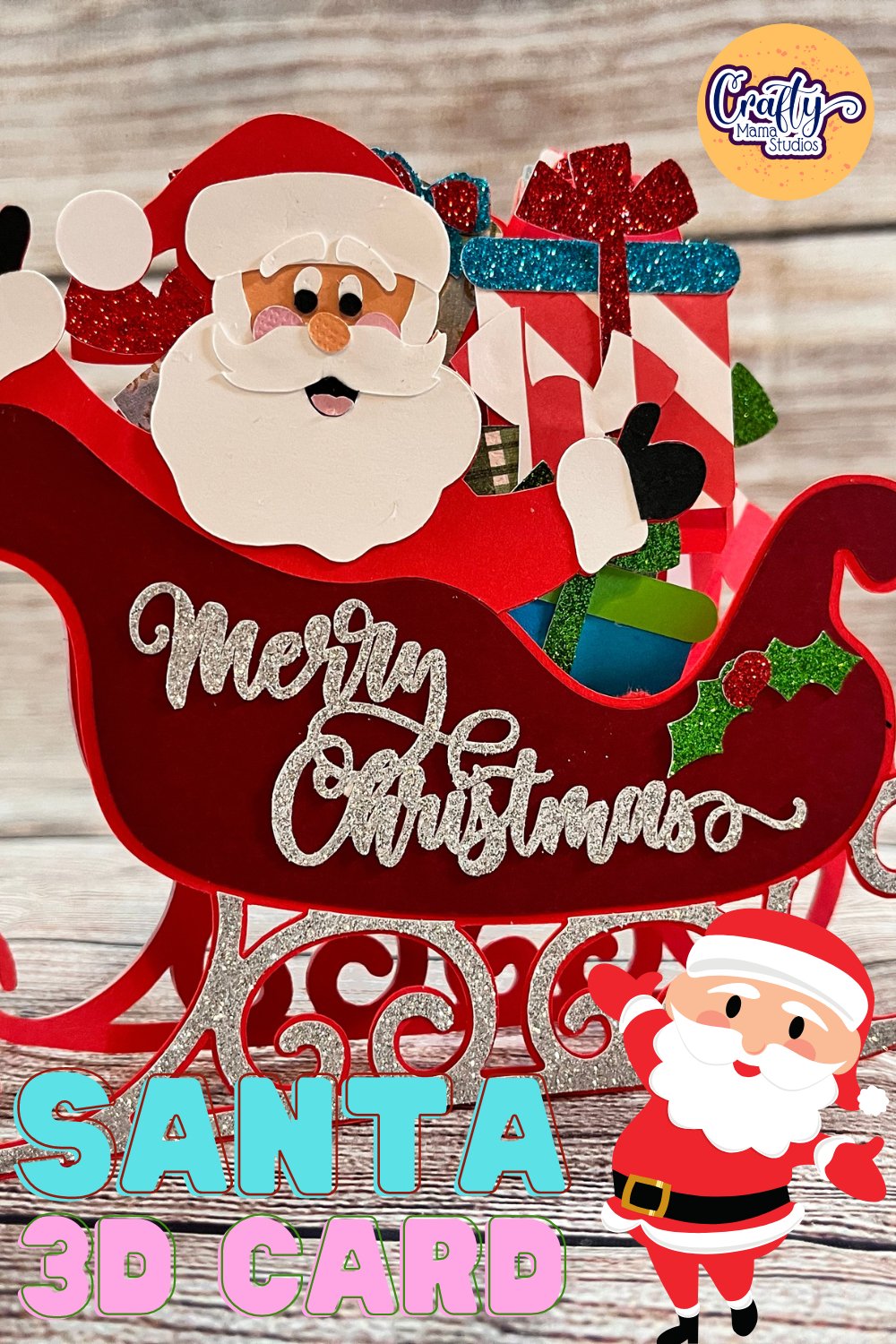 Christmas Card Design Svg 3D Santa Foldable Card Paper Craft